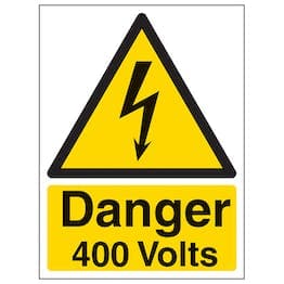 Danger 400 Volts Warning Sign - Electrical Safety Signs – BHMA