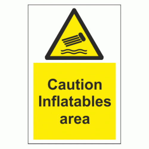 Caution Inflatables Area Sign - Beach & Waterway Signs – BHMA