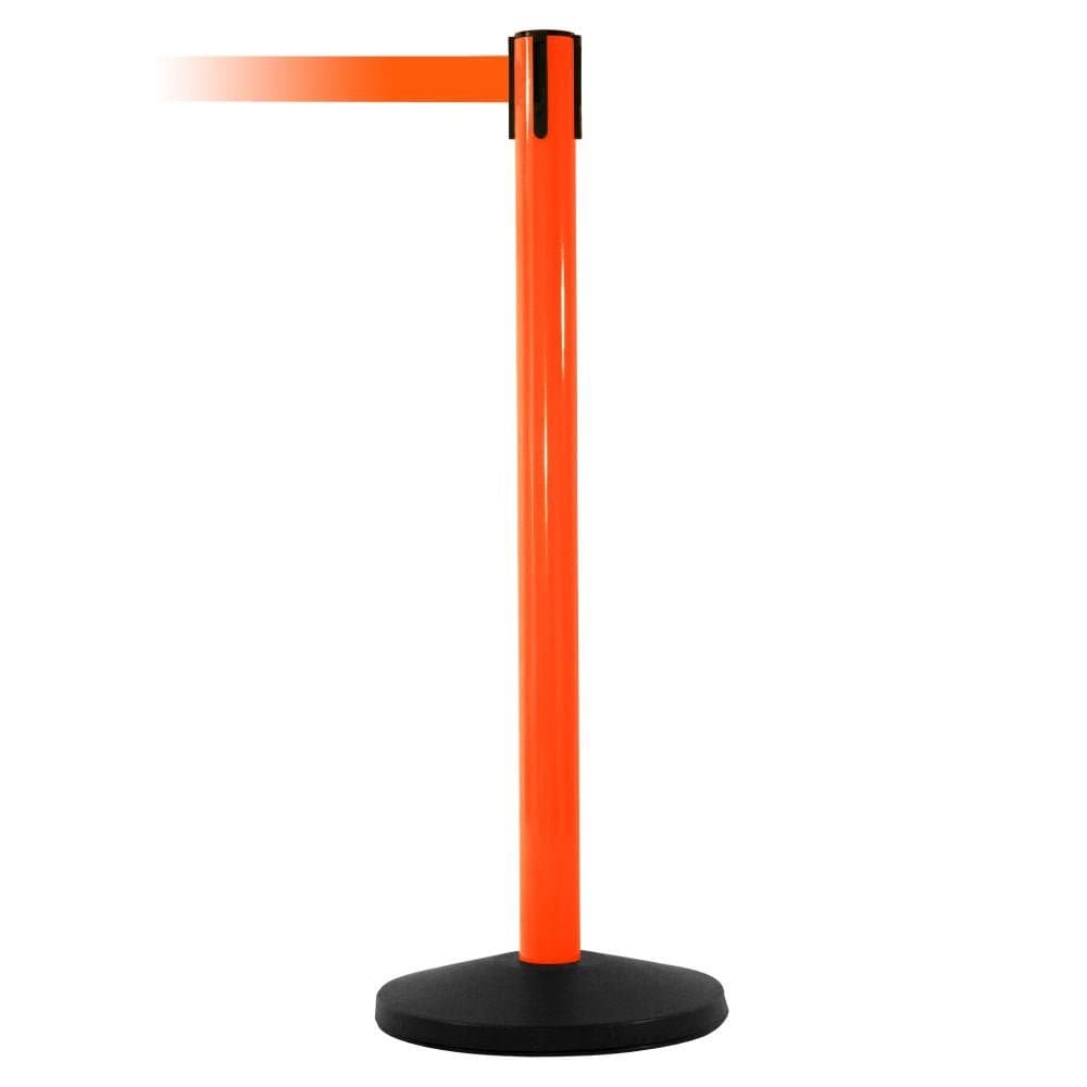 Hi Vis Safety Retractable Belt Barriers - Orange Post - Barriers, Ropes ...