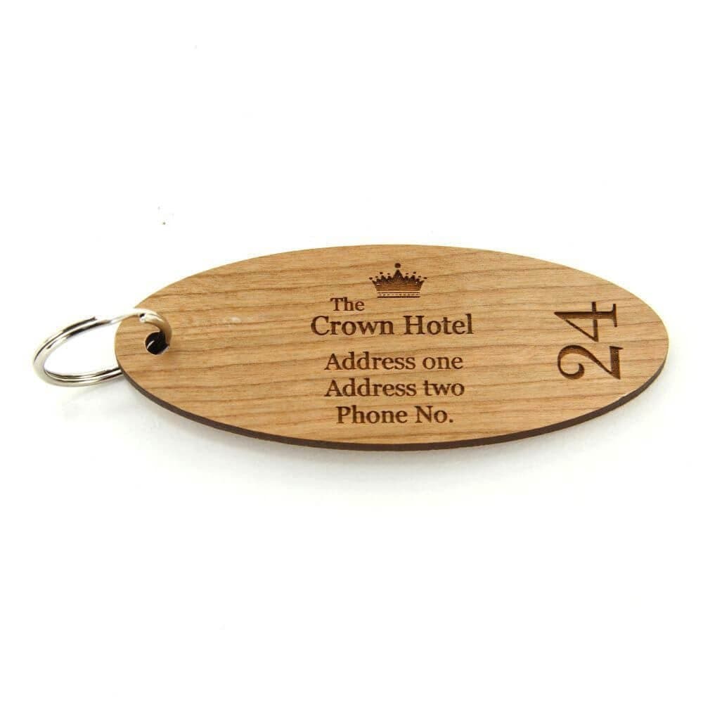 Key Fobs - Engraved Cherry Veneer Wood - Key Fobs – bhma