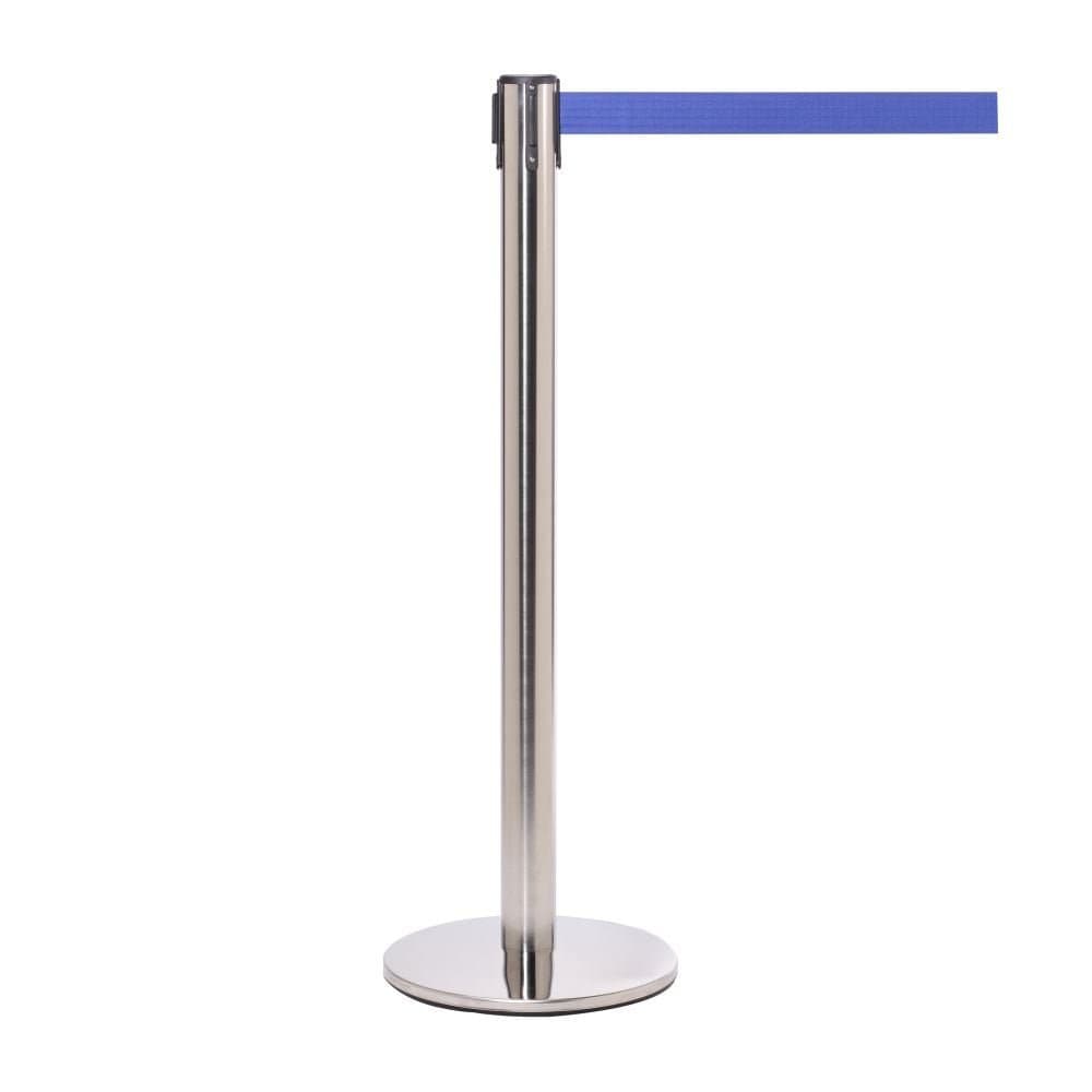 Premium Retractable Belt Barriers - Polished Steel - Barriers, Ropes ...