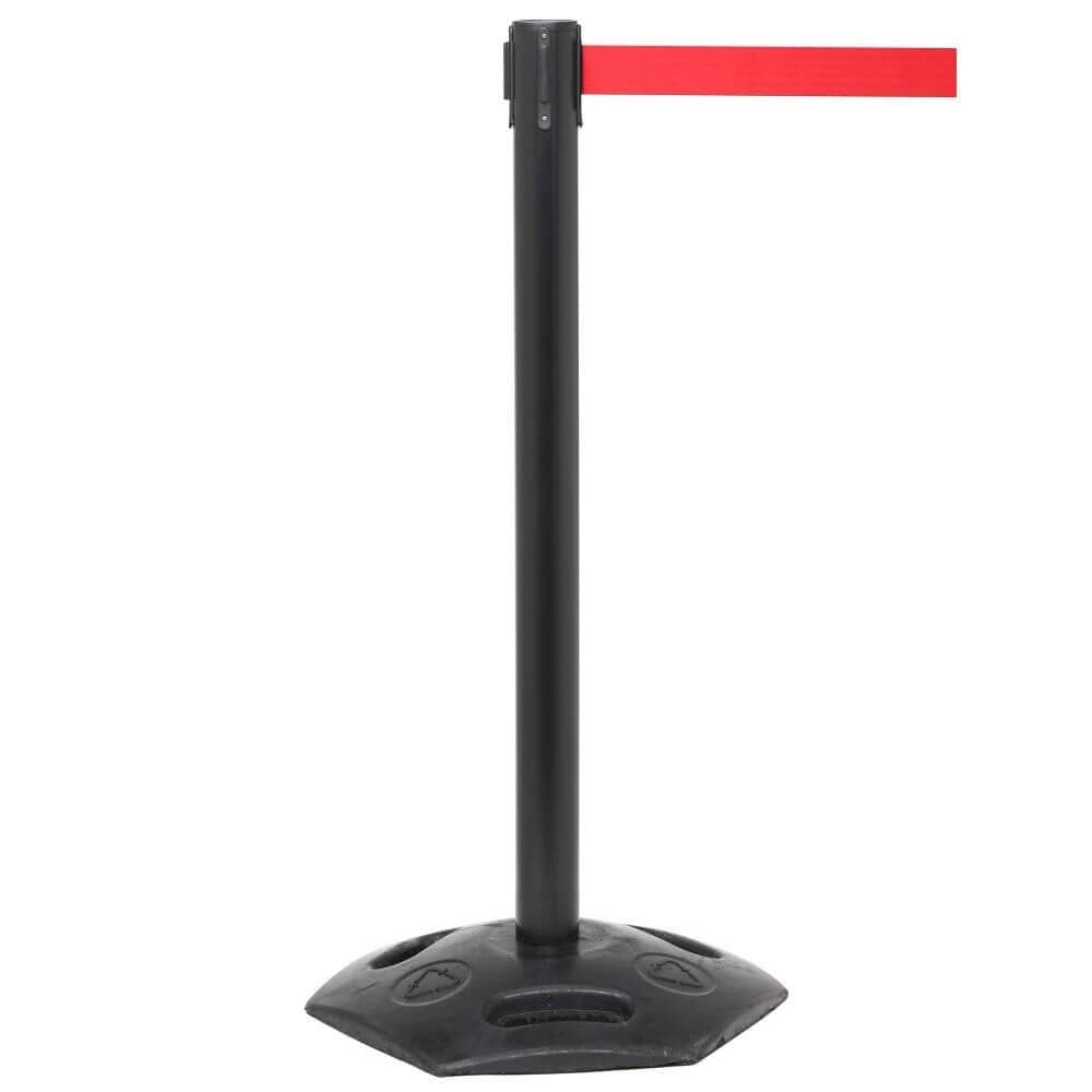Weathermaster Retractable Safety Barrier - Black Post - Barriers, Ropes ...