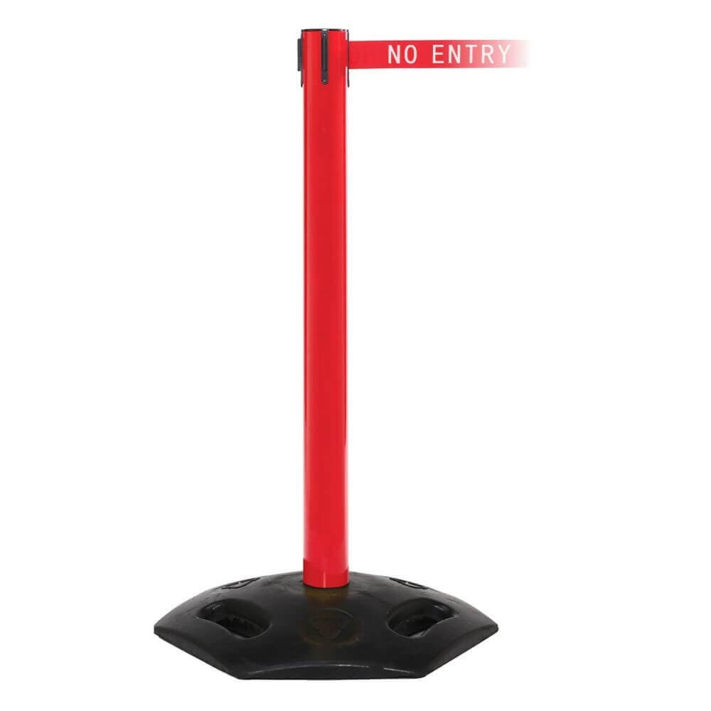 Weathermaster Retractable Safety Barrier - Red Post - Barriers, Ropes ...